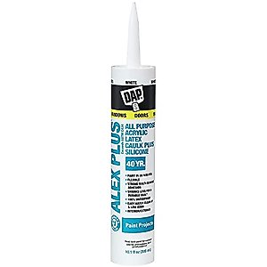 DAP INC 18152 10.1oz White Alex Plus Acrylic Latex Caulk with Silicone