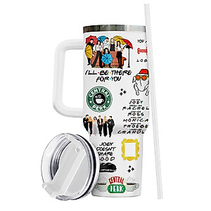 GEPOSTORE Christmas Gifts for Men Women, Friendship 40oz Tumbler with Handle, Funny Movie Character Travel Cup, Birthday Gifts for Movie Lover