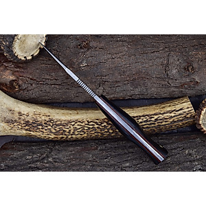 Knives Ranch Fixed Blade Knife with Black Burlap Micarta Handle & Heavy-Duty Leather Sheath (2081-M)