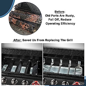 Adviace Grill Replacement Parts for Dyna Glo DGH474CRP, DGH483CRP, DGH474CRN-D, DGH474CRN, Cast Iron Grill Grates, Porcelain Heat Plates Shields Tents and Burners for Dyna-Glo Grill Replacement Parts.