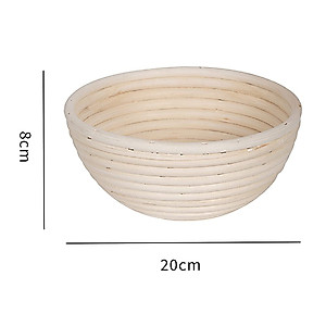 Bread Proofing Basket Dough Banneton Round Proofing Basket Kit Natural Rattan Bread Bowl Baking Making Tools Set with Linen Liner Cloth for Professional and Home Bakers (Ship from USA)