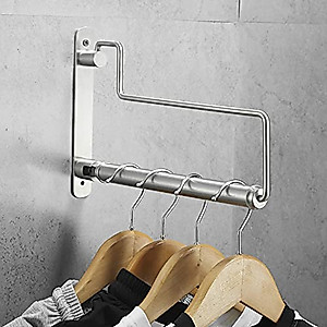 SHUNLI Drying Racks Folding Clothes Hanger Wall Mounted with 180°Swing Arm,Laundry Clothing Hanging Holder System Organizer Space Saver,Brushed Nickel