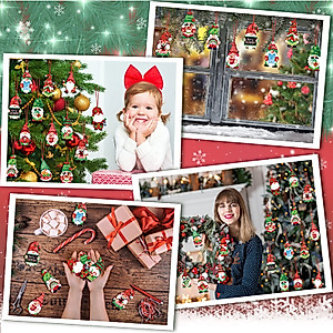 48 Pieces Christmas Felt Gnome Ornaments Gnome Felt Hanging Ornaments Gnome Tree Topper Felt Cutout Xmas Hanging Swedish Gnome Ornaments for Christmas Tree Party Decorations