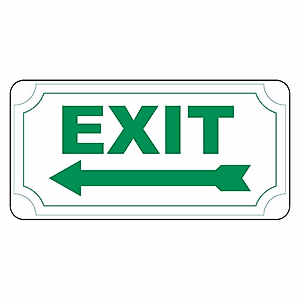 Lilyanaen New Metal Sign Aluminum Sign Exit Green Arrow Left Retro Vintage Style for Outdoor & Indoor 12" x 8"
