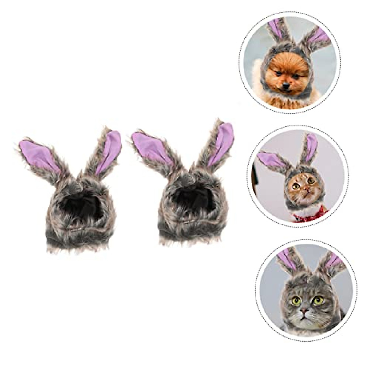 2 pcs Bunny Props Cloth Cosplay Plush Christmas Supplies Dog Clothes Hat Halloween Ear Easter Decorative Costume Headband Kitten Accessory Breathable Accessories Use Headdress