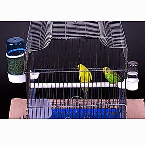 2 Pack Automatic Bird Feeder Bird Water Bottle Drinker Clear Food Seed Dispenser Container Set Hanging in Cage No-Mess for Parrots Budgie Cockatiel Lovebirds Finch Canary Hamster 415ml