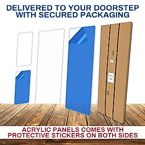 PENNZONI Drum Shield 6ft w/Living Hinges & Deflectors, Comes w/ 6 Drum Panels, Living Hinges & Deflectors, Premium Clear Acrylic Panels