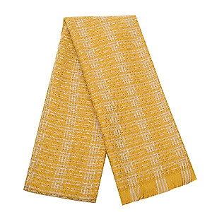 VANLINKER Soft Premium Cashmere Winter Scarf for Women Men Cozy Shawls Classic Tweed Long Wraps Stay Warm and Stylish VL9321 Yellow