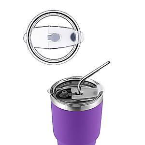 Product Image 30oz Blue Tumbler Stainless Steel Double Wall Vacuum Insulated Mug with Straw and Lid, Cleaning Brush for Cold and Hot Beverages