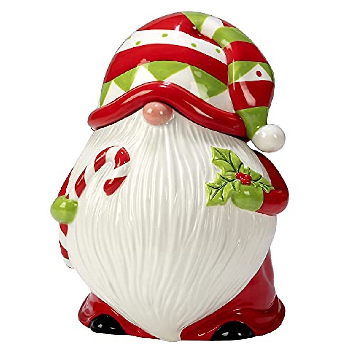Certified International Holiday Magic Gnomes 3-D Cookie Jar, 64 oz, Multicolor