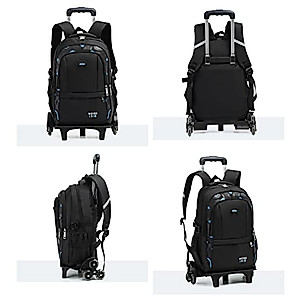 ZHANAO Rolling Backpack for Kids Luggage BookBag with Wheels Middle School Trolley Bag Wheeled Travel Backpack for Girls & Boys