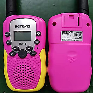 Retevis RA18 Kids Walkie Talkies, Walkie Talkie Toys for 6-12 Year Old Girls Boys, 22 CH, Long Range, Built-in Flashlight, Girls Birthday Gifts,Outdoor Garden Camping Family Trip(Pink 2 Pack)