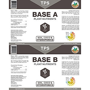 TPS Base A+B Two Part Set Complete Plant Growing Nutrient Formula for All Plants, for Both Soil and Hydro, Quart Set (2 x 32 oz)