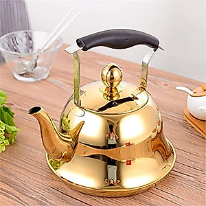 Keep warm Heat-resistant kettle Retro Gas kettle Teapot Stainless Steel hot water (Color : D, Size : Talla ?nica)