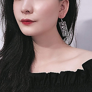 YOOE Cute 100 Dollar Bill Money Currency Dangle Earrings.Punk hiphop Paper Cash Drop Earrings.Antique Silver Gold For Women Jewelry (Silver 2)