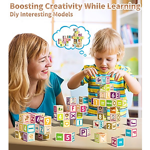 Magnetic Blocks Classroom Must Have Educational Magnet Number Letter Building Cubes Toys for Kids Preschool, Stem Numberblocks Learning Math Counting 123 and Reading Alphabet ABC for Toddlers