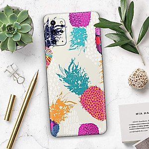 DesignSkinz Retro Summer Pineapple v2 Protective Vinyl Decal Wrap Skin Cover Compatible with The Samsung Galaxy S20 (Screen Trim & Back Glass Skin)