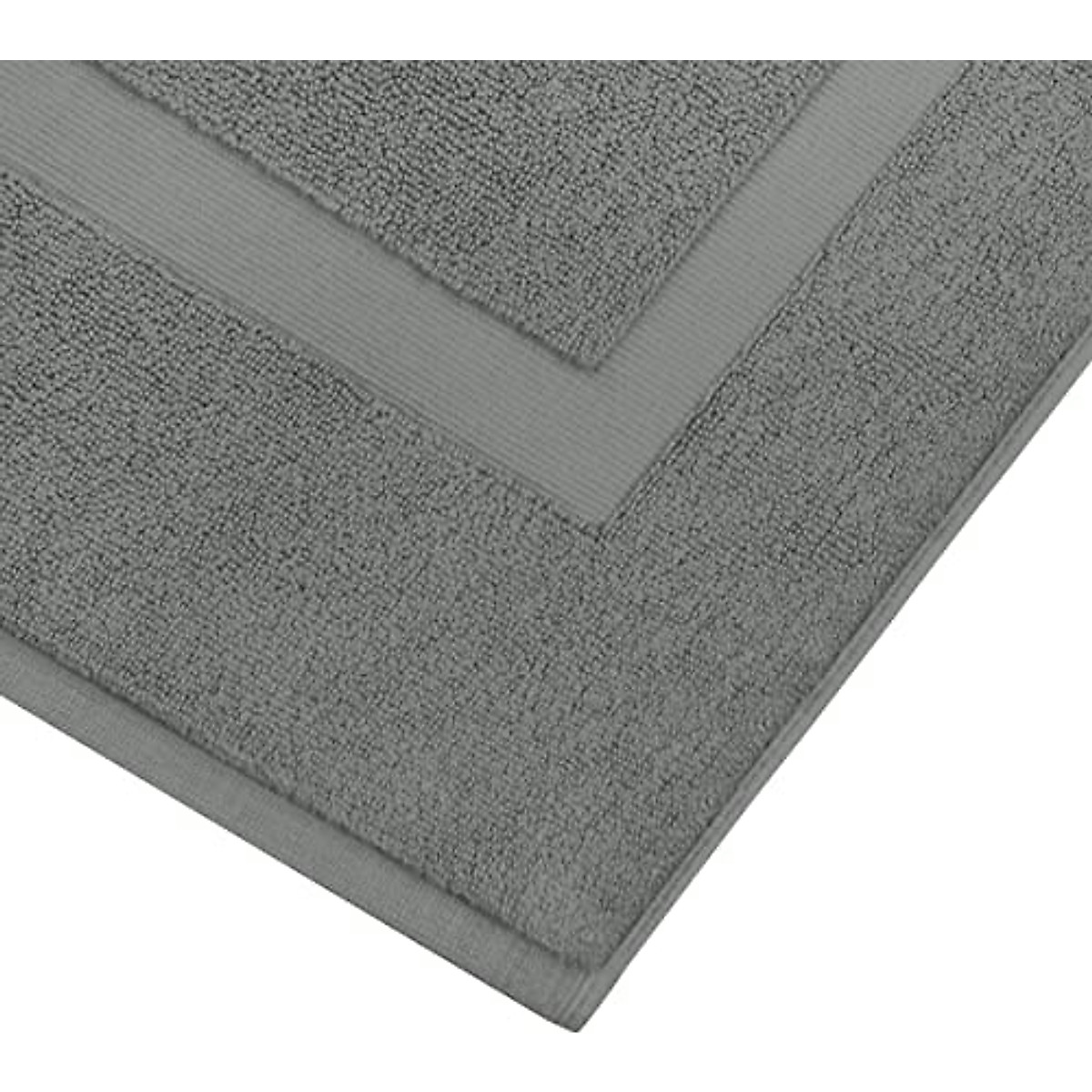 Utopia Towels Bundle Pack of 600 GSM Bath Sheet Set (2-Pack) and Banded Bath Mats (2-Pack) – 100% Ring-Spun Cotton – Highly Absorbent – Soft & Luxurious – Grey