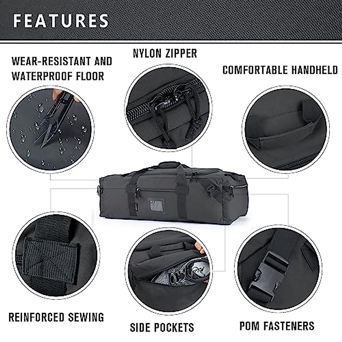 86l Large Duffel Bag For Travel, Gym & Sports - Water Repellent Polyester, Hidden Straps, Shoe Compartment - Perfect Luggage Duffle Bag Or Backpack For Men & Women