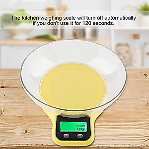 Food Scale with Bowl B21LW,Digital Food Scale with LCD Display Food Scale Kitchen Food Scale Digital Cooking Multifunction Weight Scale with Bowl (Yellow)