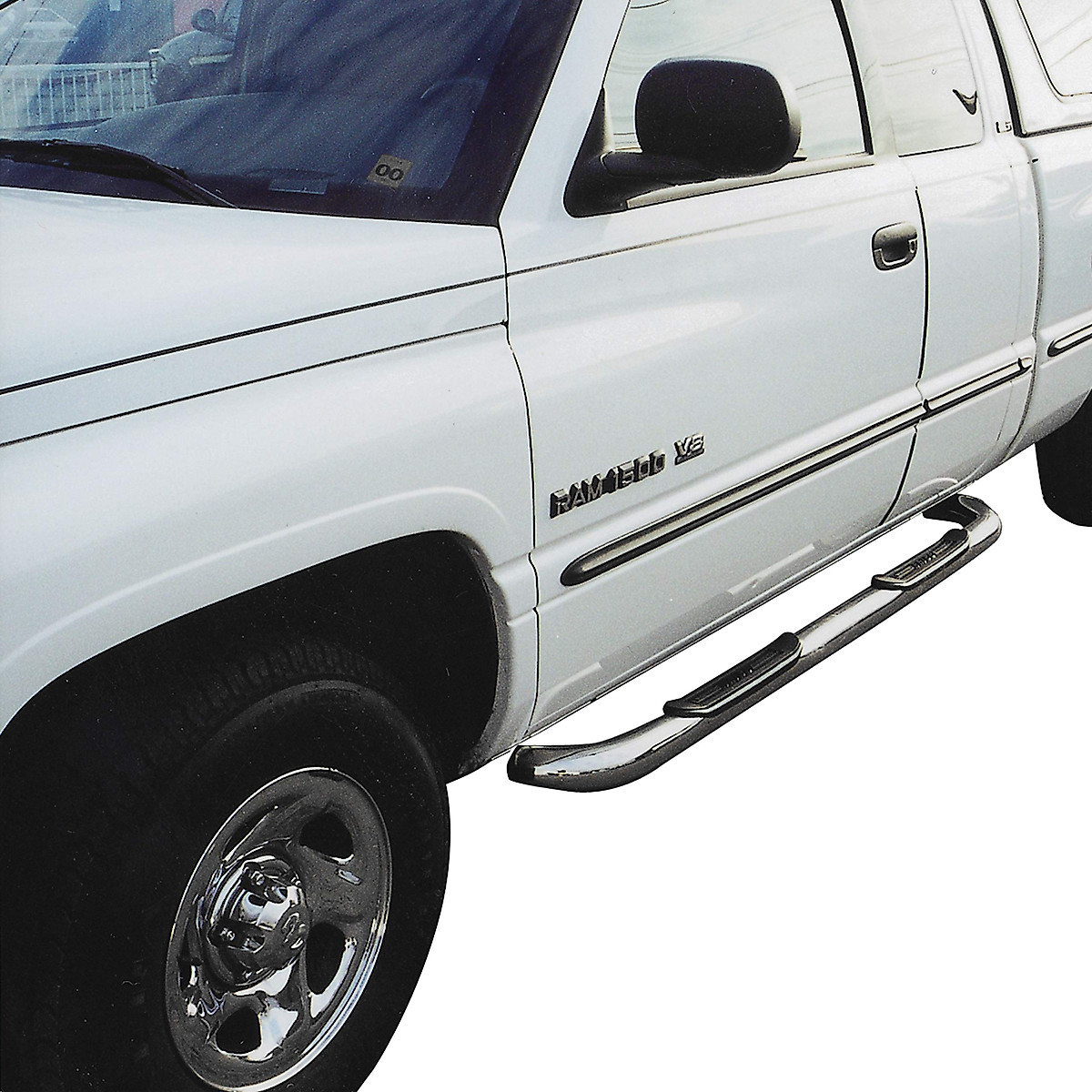 ARIES 205003-2 3-Inch Round Polished Stainless Steel Nerf Bars, No-Drill, Select Dodge Ram 1500