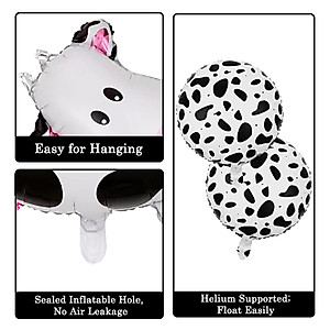 Foil Heart Balloon Heart Shaped Balloons -Love Mylar Balloons Balloons for Engagement Party Decorations,Mother's Day Decorations Wedding Birthday Anniversary (4Pcs Cow Balloons)