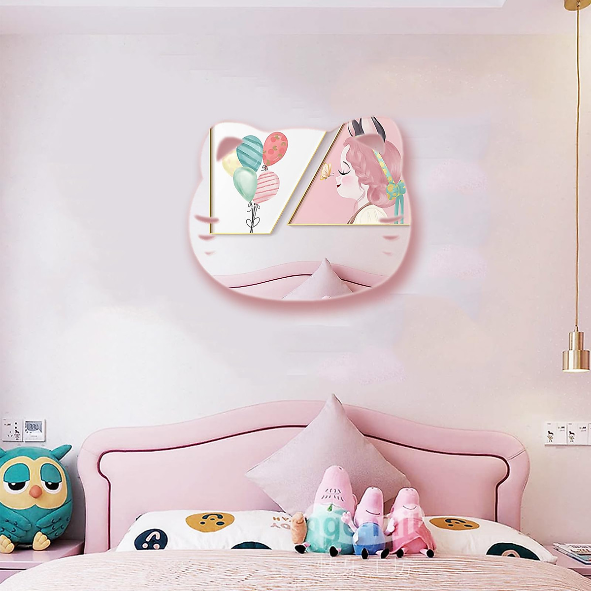 Aooyaoo Teen Girl Room Decor Mirror Wall Sticker Cute Aesthetic Bedroom Decor Self Adhesive Mirrors Wall Decor Acrylic Mirror Wall Decorations for Living Room Bedroom Home Bathroom Decor
