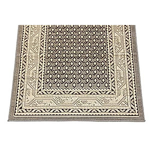 Unique Loom Williamsburg Collection Traditional Border with Dotted Center Area Rug, Runner 2' 9" x 9' 10", Gray/Beige