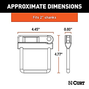 CURT 22325 No-Tool Anti-Rattle Hitch Clamp Tightener for 2-Inch Receiver, Hollow or Solid Shanks