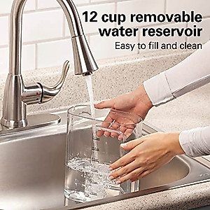 Hamilton Beach One Press Programmable Dispensing Drip Coffee Maker with 12 Cup Internal Brew Pot, Removable Water Reservoir, Black Next Gen (47600)