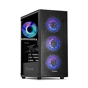 YEYIAN Yumi Gaming PC Desktop, AMD Ryzen 5 5600X 4.6 GHz, Nvidia RTX 4060 8GB, 1TB NVMe SSD, 16GB DDR4 3200MHz, 650W Gold PSU, ARGB Fans, AC WiFi & Win 11 Home