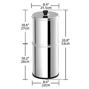 YITAHOME Gravity-fed Water Filter System, 2.25-Gallon 304 Stainless-Steel Gravity Water Purifier System, Countertop Filter System with 2 Filters, Stainless Steel Water Spigot