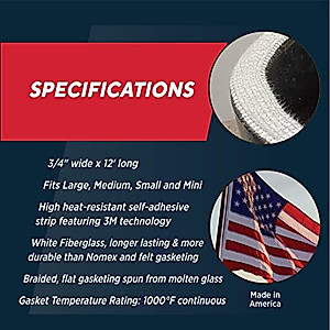 Rutland Products 99N12 Big Green Egg Replacement Gasket, 12 Foot, Large, Medium, Small and Mini, Fiberglass