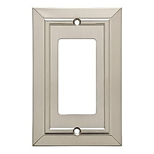Franklin Brass Classic Architecture (1-Pack) Decorative Light Switch Cover Brushed Nickel 1-Gang Decorator/Rocker Wall Plate Single Switch Plate Cover Electrical Outlet Covers W35219-SN-C