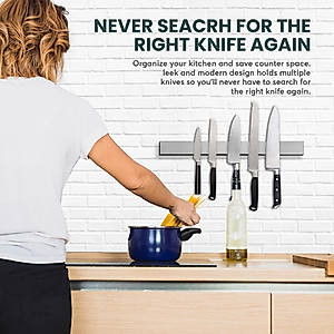 Maypes Stainless Steel Knife Magnetic Strip Multi Use Magnetic Knife Holder for Kitchen Organization Magnetic Tool Organizer for Wall Kitchen Knife Rack Utensil Holder Tool Holder 16 Inch