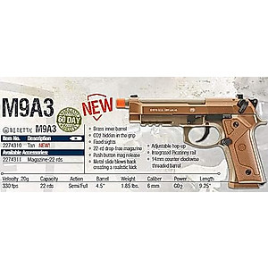 Umarex Beretta M9A3 Blowback Full Auto 6mm BB Pistol Airsoft Gun