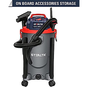 Stealth Wet Dry Vacuum Cleaner 8 Gallon, 5.5 Peak HP Shop Vacuum with Blower & Drain Port for Home, Garage, Car, Workshop, ECV08P1