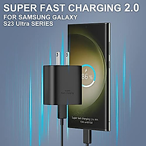 45W Samsung USB-C Super Fast Charger Type C Wall Charger Block with 10FT Android Phone Charger Cable for Samsung Galaxy S23 Ultra/S23/S23+/S22/S22 Ultra/S22+/Note 20/S20/S21, Galaxy Tab S7+/S8+, 2Pack