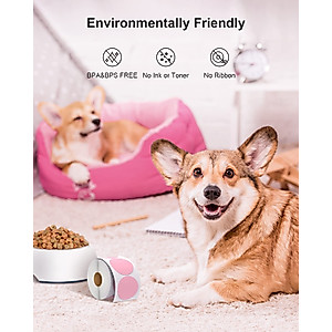 NELKO 2 Inch Pink Circle Thermal Stickers Labels, Self-Adhesive Round Thermal Stickers for Small Businesses, DIY Logo Design, Customized Thank You Stickers, QR Code 750 Labels/Roll