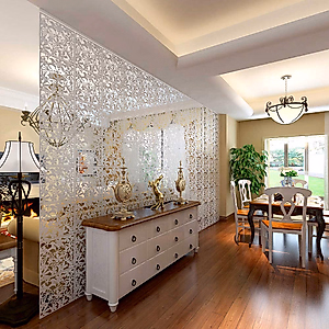 YIZUNNU Hanging Room Divider Made of PVC Panels Screen, Room Divider for Decorating Living Room, Dining Room, Sitting Room, Office, Restaurant Decoration(White, 12 pcs)