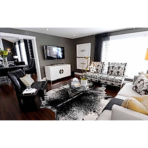 Cowhides Direct Genuine Cowhide Rug (Salt & Pepper) - Authentic Cow Rug with Non-Slip Suede Backing - Cow Rugs for Living Room, Bedroom & More - Decorative Rug (Brown, 7x8 XXL)