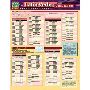 Latin Verbs: Conjugations QuickStudy Laminated Reference Guide (QuickStudy Academic) (English and Latin Edition)