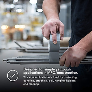 3M 2979 Multi-Use Duct Tape, Silver, 1.88 in x 60 yd x 7 mil, 1 Pack, Temporary Repair, Patching, Tabbing, Capping Pipe, Marking, Labeling