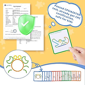 120pcs Wooden Pattern Blocks, Sticks & Rings Wooden Tangram Puzzle Stem Preschool Brain Teaser Montessori Toys Gift for 3 4 5 Years Old Toddler Kids Boy Girl