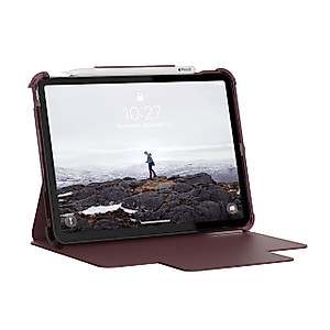 [U] by UAG iPad Pro 11" (4th Gen 2022, 3rd Gen 2021) Case Lucent Lightweight Slim Shockproof Smart Folio Protective Cover with Auto/Sleep Wake & Pencil Holder, Aubergine/Dusty Rose