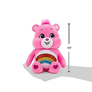 Care Bears 9" Bean Plush (Glitter Belly) - Cheer Bear - Soft Huggable Material!