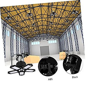 IWOWHERO Five Leaves Garage Light Deformable LED Garage Overhead LED Shop Ceiling Light Flush Mount Ceiling Light LED Flood Light Motion Light Bulbs Plastic Black