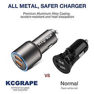 30W Fast Car Charger for LG K51 Q70 Wing K92 5G G8X G8 G7 V40 V50 V35 V60 Thinq,Stylo 6 5 5X 4,Q7 Plus,V30,Oneplus 10 Pro 5G/9 8 7T/Nord N200 N100,TCL 20S,2Port USB Adapter:Quick Charge 3.0+ Cord