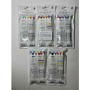 Zebra MildLiner Complete Set 25 Vibrant Colors Great for Text Highlighting, Kids, Office, College, School (WKT7-5C WKT7-5C-NC WKT7-5C-RC WKT7-N-5C WKT7-5C-HC)