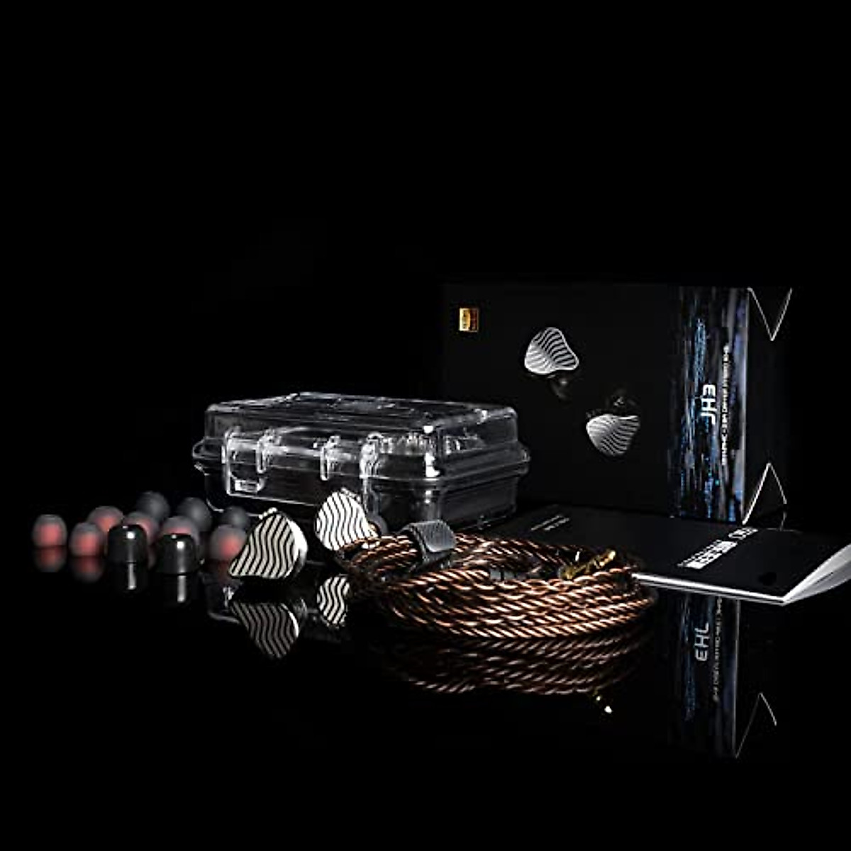 FiiO JadeAudio JH3 Headphone Earphone Wired High Resolution 0.78mm 2pins 1DD+2BA Bass Heavy Compatible with Android, iOS, Windows, Mac for Smartphones/PC/Laptop(Black)